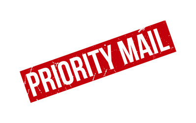 Red priority mail rubber stamp seal Royalty Free Vector