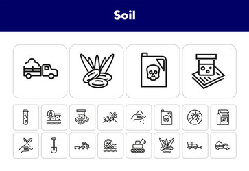 Soil line icon set Royalty Free Vector Image - VectorStock