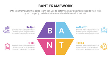 Bant sales framework methodology infographic Vector Image