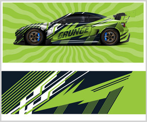 Yellow racing car wrap design custom livery Vector Image