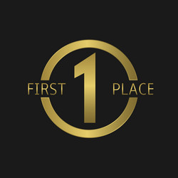 First place golden award label Royalty Free Vector Image