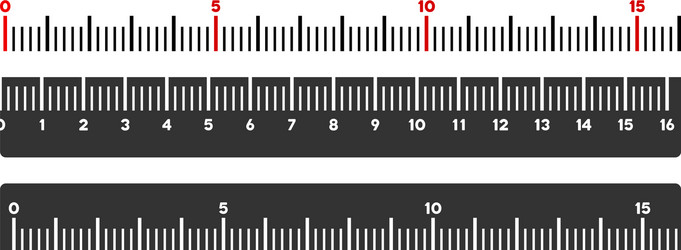 Set of three rulers on transparent background Vector Image