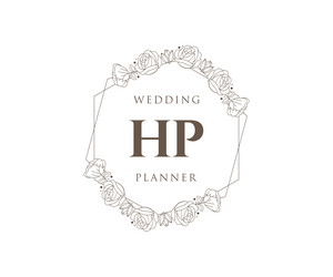 Hp initials letter wedding monogram logos Vector Image