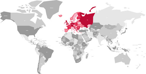 Map of Europe with Highlighted Germany Vector Images (51)