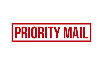 Red priority mail rubber stamp seal Royalty Free Vector