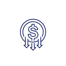 Reduce operating costs blue gradient concept icon Vector Image