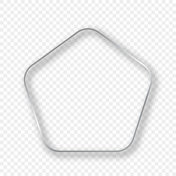 Silver glowing rounded pentagon shape frame Vector Image