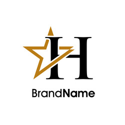 Elegant initial h star logo Royalty Free Vector Image