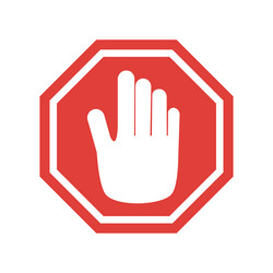 Hand stop symbol pictograph Royalty Free Vector Image