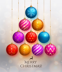 Winter holiday with christmas balls Royalty Free Vector