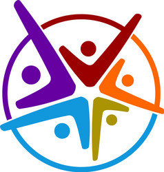 Social media team hug people logo image Royalty Free Vector