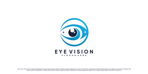 Eye vision logo design template with circle Vector Image