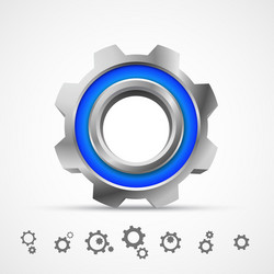Metallic gear icon for web design Royalty Free Vector Image