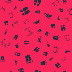 Set footsteps police electric shocker Royalty Free Vector