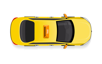 Taxi car top view Royalty Free Vector Image - VectorStock