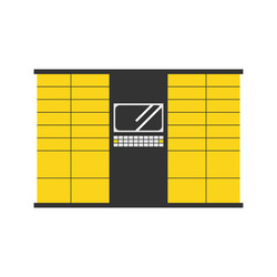 Yellow parcel station locker postamat Royalty Free Vector