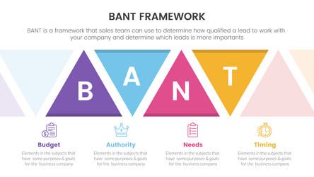 Bant sales framework methodology infographic Vector Image