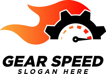 Gear speed logo design template Royalty Free Vector Image