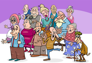 Senior with cane cartoon Royalty Free Vector Image