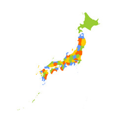 Japan political map of administrative divisions Vector Image