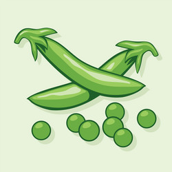 Green peas in a pod Royalty Free Vector Image - VectorStock