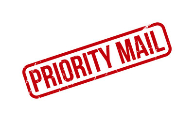 Red priority mail rubber stamp seal Royalty Free Vector