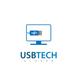 Usb logo technology symbol Royalty Free Vector Image