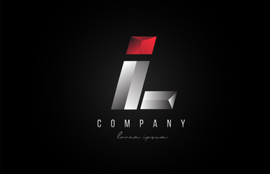 Silver metal l alphabet letter logo icon Vector Image