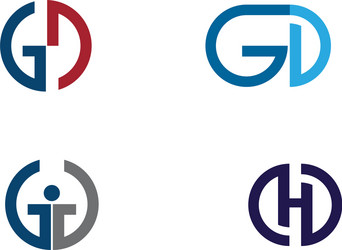 Gd letter icon design Royalty Free Vector Image