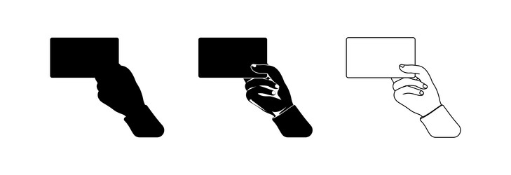 Hand with card icon Royalty Free Vector Image - VectorStock