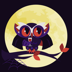 Cartoon owl flat style Royalty Free Vector Image