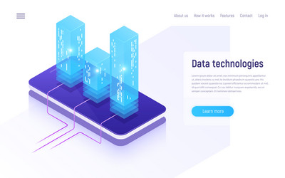 Big digital data blockchain technology backup Vector Image