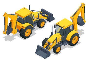 Backhoe excavator or tracktor aka rear Royalty Free Vector