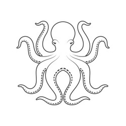 Octopus ocean fishes big underwater monster wild Vector Image