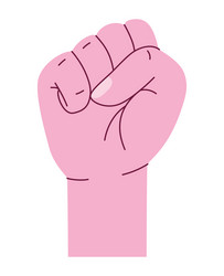 Pink fist with sparks Royalty Free Vector Image