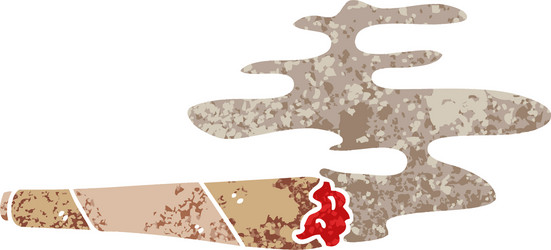 Quirky retro style cartoon rolled up joint Vector Image