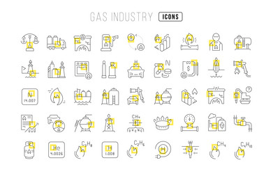 Set of simple icons gas industry Royalty Free Vector Image