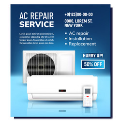Air conditioner system advertising poster Vector Image