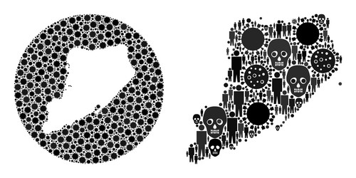 Virus outbreak and humans mosaics for new Vector Image