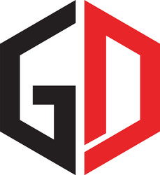 Gd letter icon design Royalty Free Vector Image