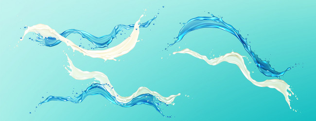 Vanilla splash with drops realistic flow Vector Image