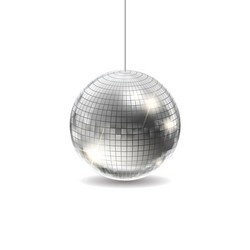 Silver disco ball letters Royalty Free Vector Image