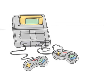 One continuous line drawing of retro old classic Vector Image