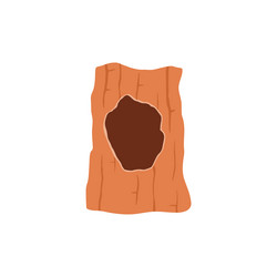 Big and empty tree hollow or burrow flat Vector Image