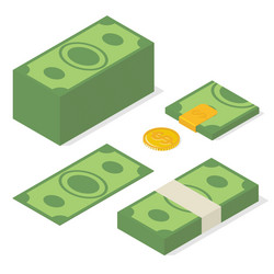 Cash folded in a money clip Royalty Free Vector Image