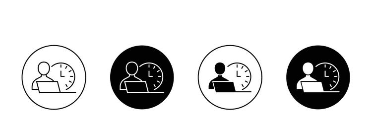 Office hours icon set hour work training Vector Image