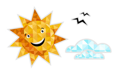 Sunny weather icon with cool sun in sunglasses Vector Image