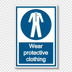 Symbol wear protective clothing on transparent Vector Image