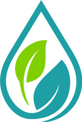Drop water and leaf logo Royalty Free Vector Image