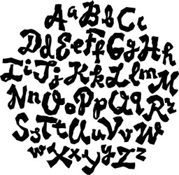 Modern calligraphy hand lettering font alphabet Vector Image